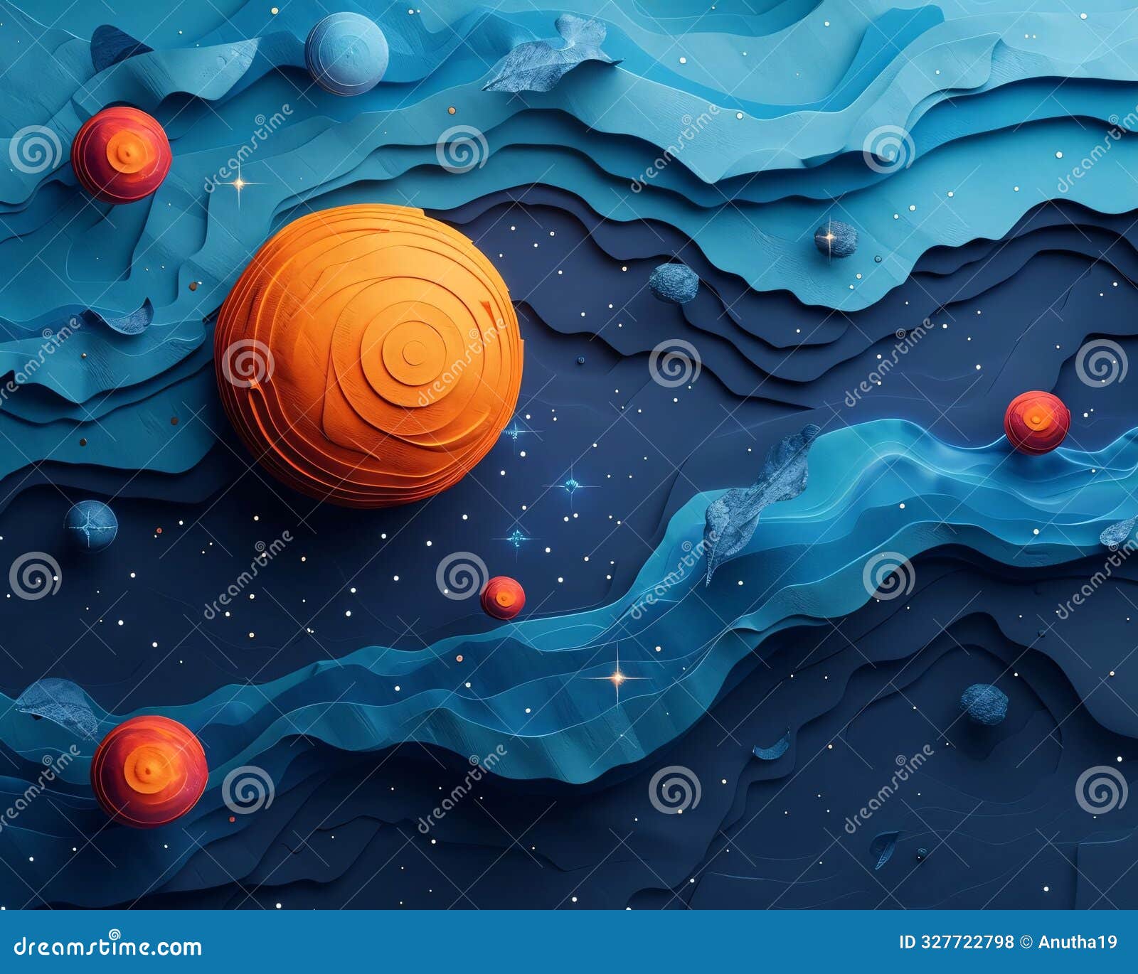 Stunning Top-Down View of Universe Cosmos in Flat Design with Split ...