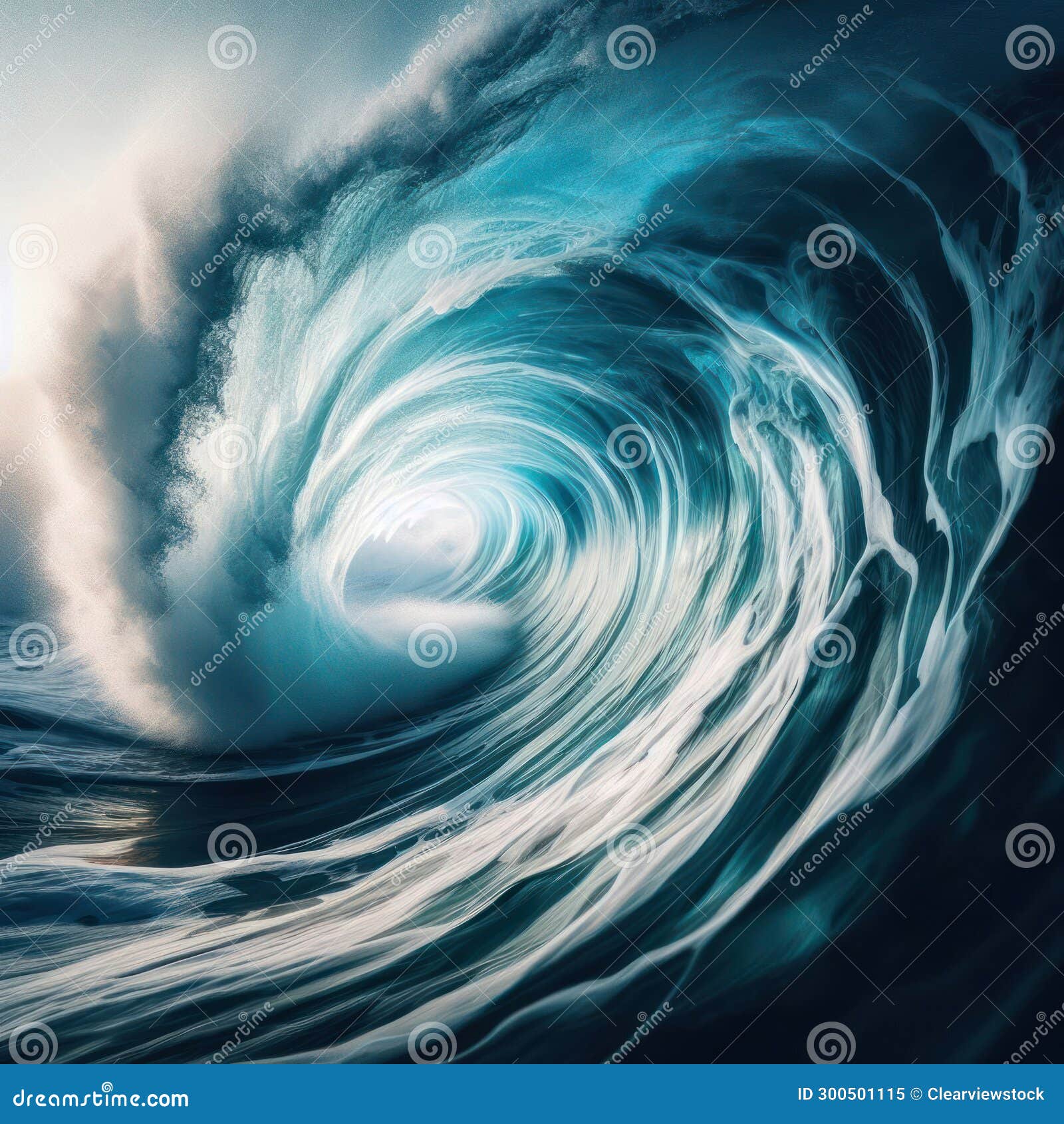 Stunning Tube or Barrell Wave in the Ocean Stock Illustration ...