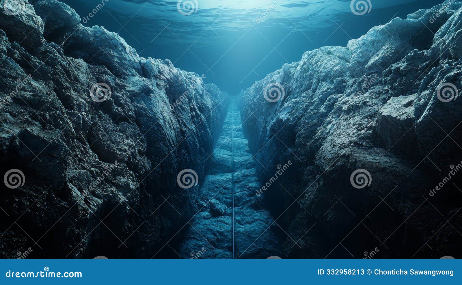 A Stunning Underwater Landscape Showcasing Deep Ocean Features ...