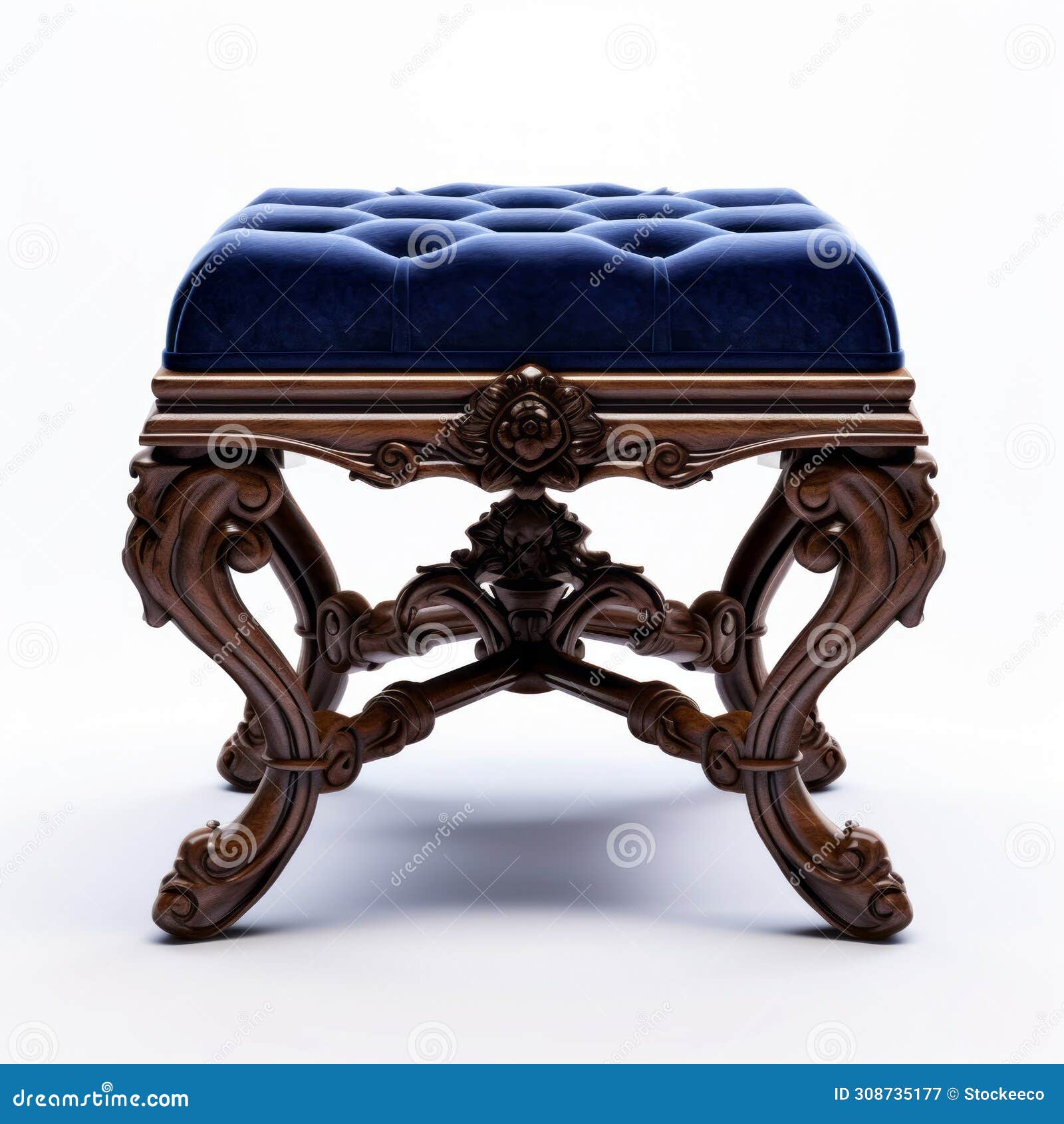 Stunning Velvet Victorian Foot Stool In Red Velvet - High Detail Stock ...