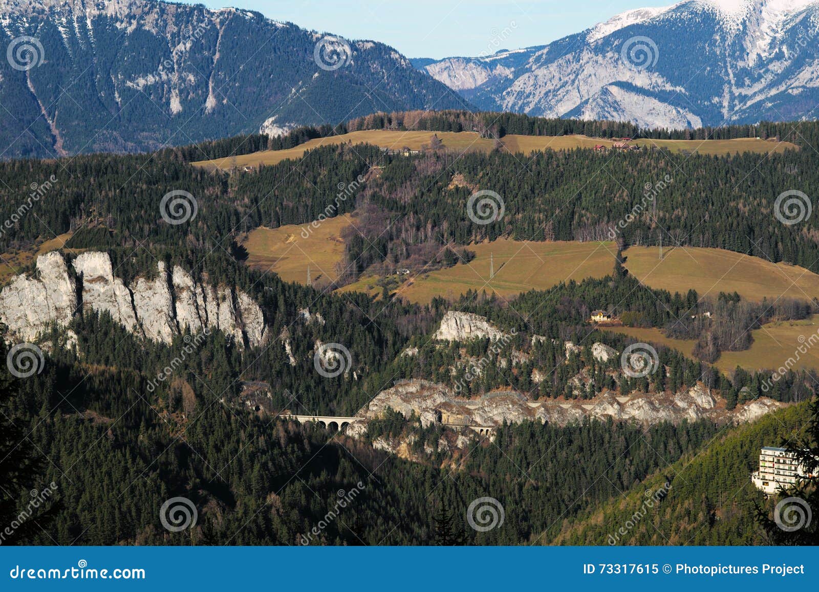 Stunning View of Alps and Valley. Stock Image - Image of field, scenery ...