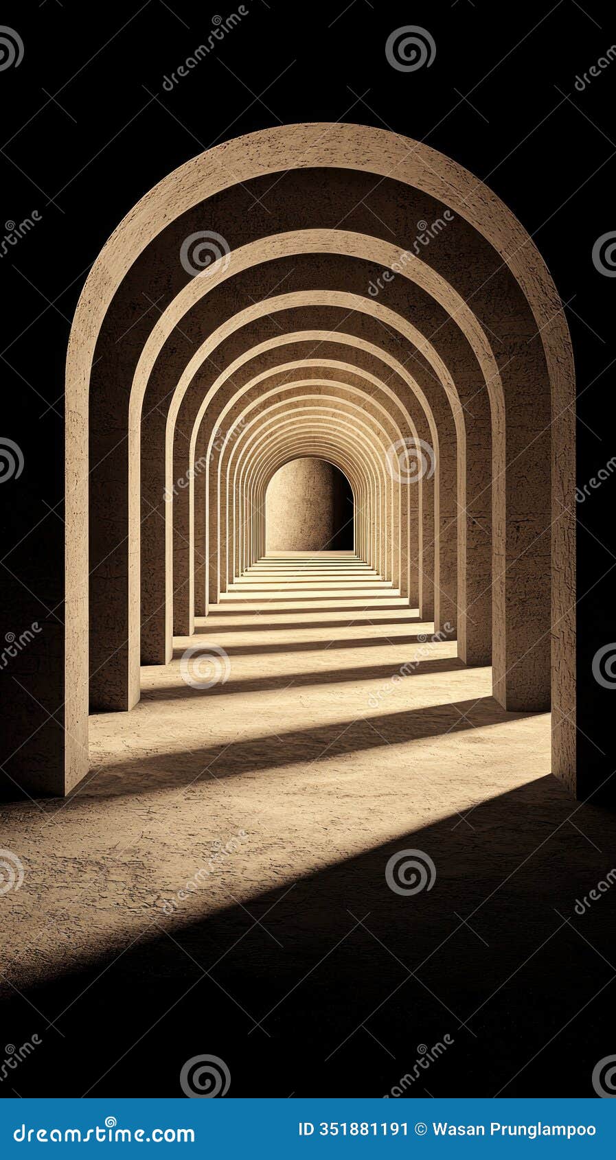 A Stunning View of Arches Casting Shadows in a Minimalist Architectural ...