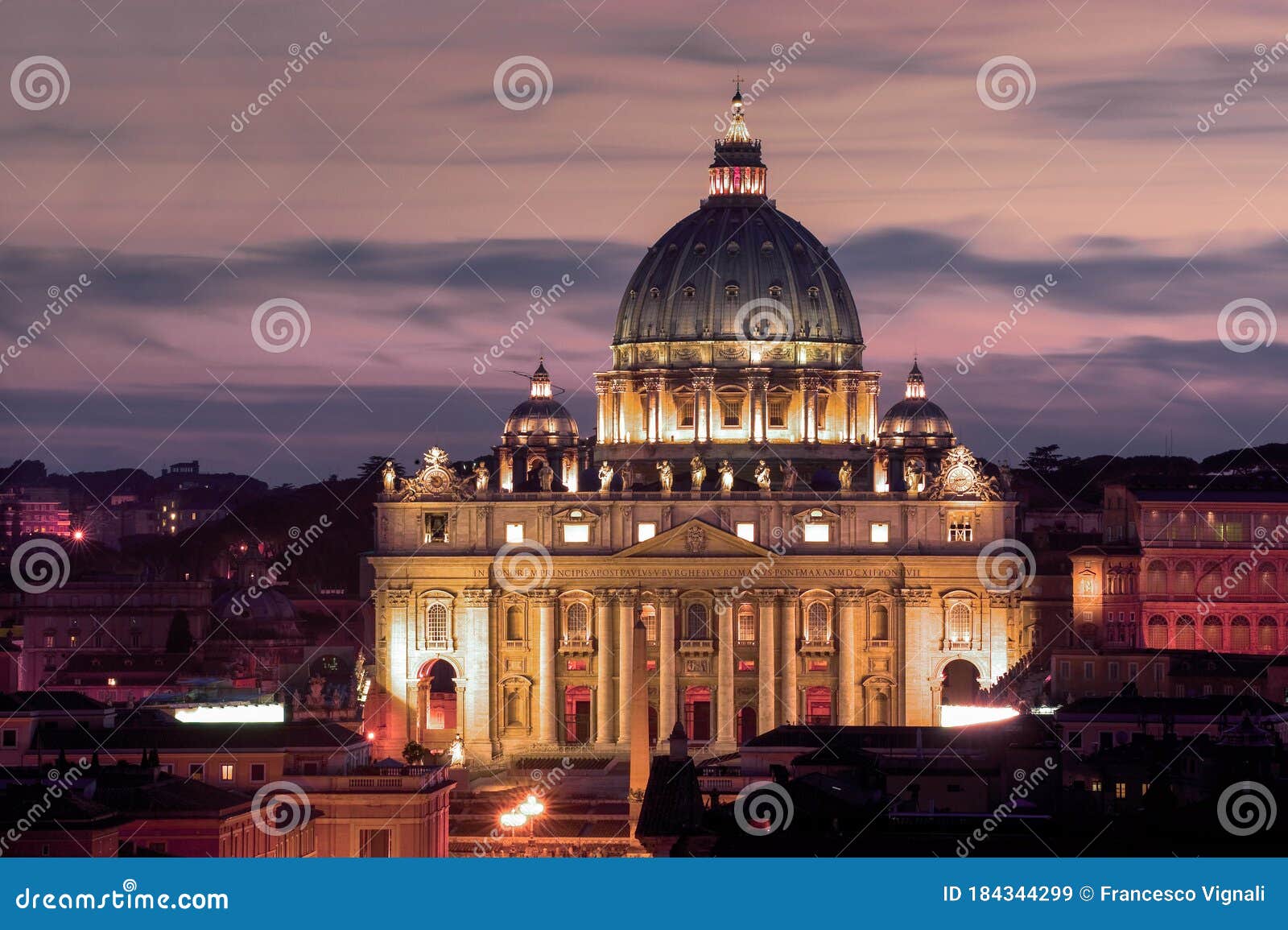Stunning View of Basilica San Pietro in Rome at Sunset Editorial Stock ...