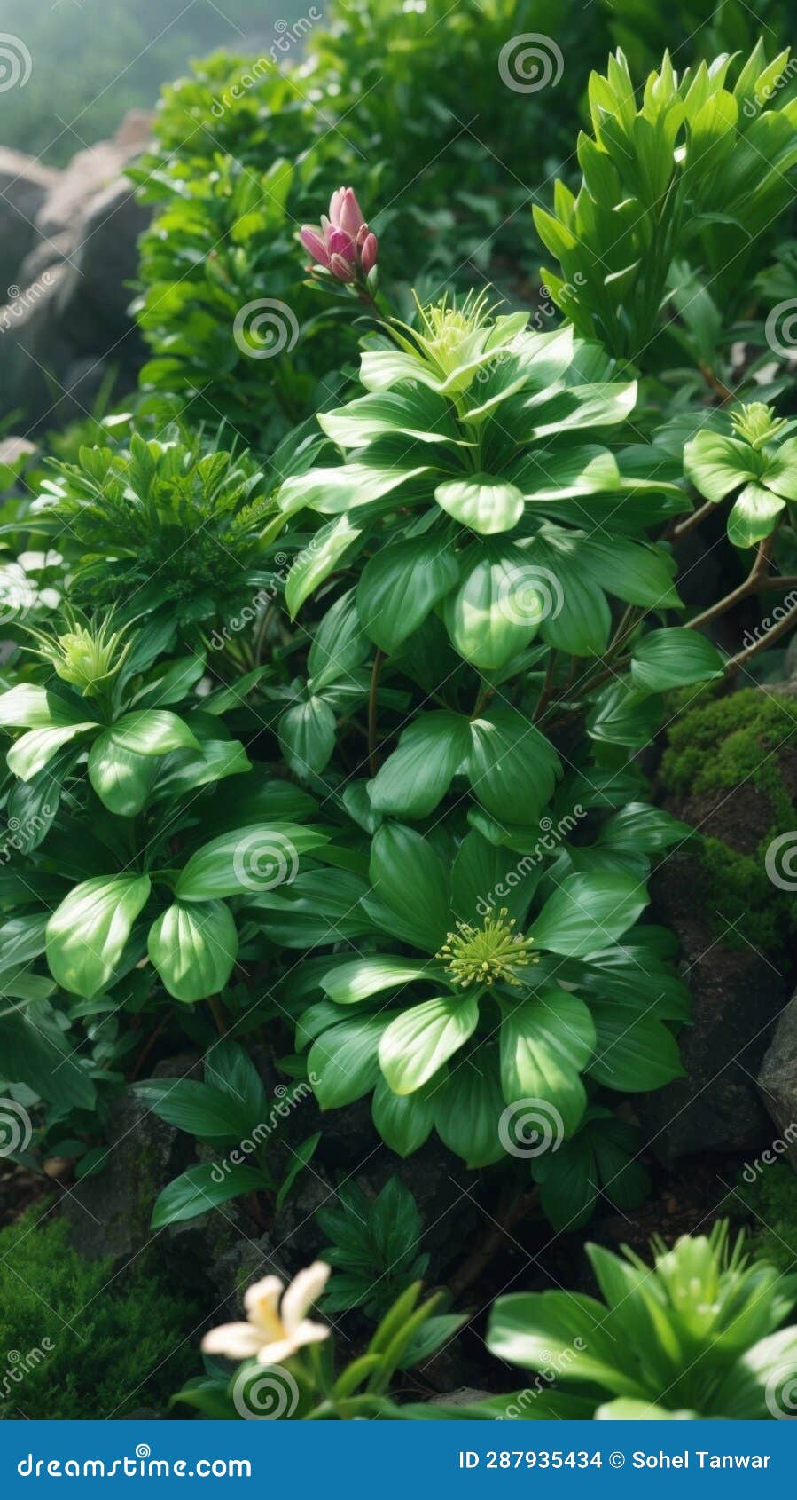 Stunning View of a Birth of Flower, Stock Illustration - Illustration ...