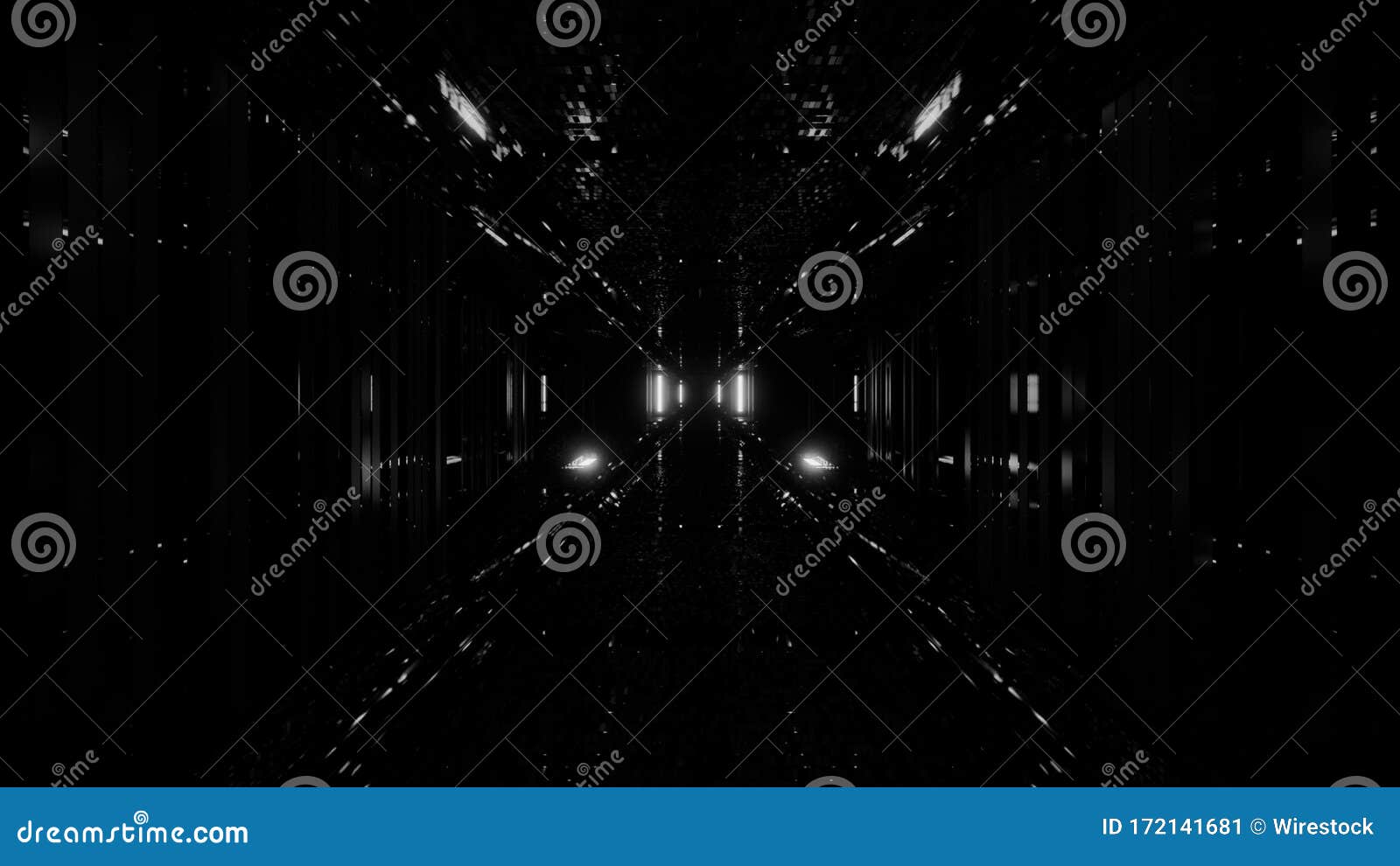 Stunning View of Bright White Lights in the Darkness Stock Illustration ...