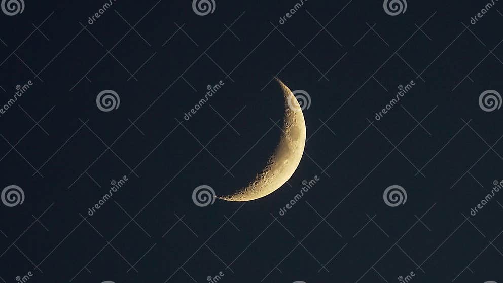 Stunning View of a Half Moon Against a Dark Night Sky with No Clouds ...