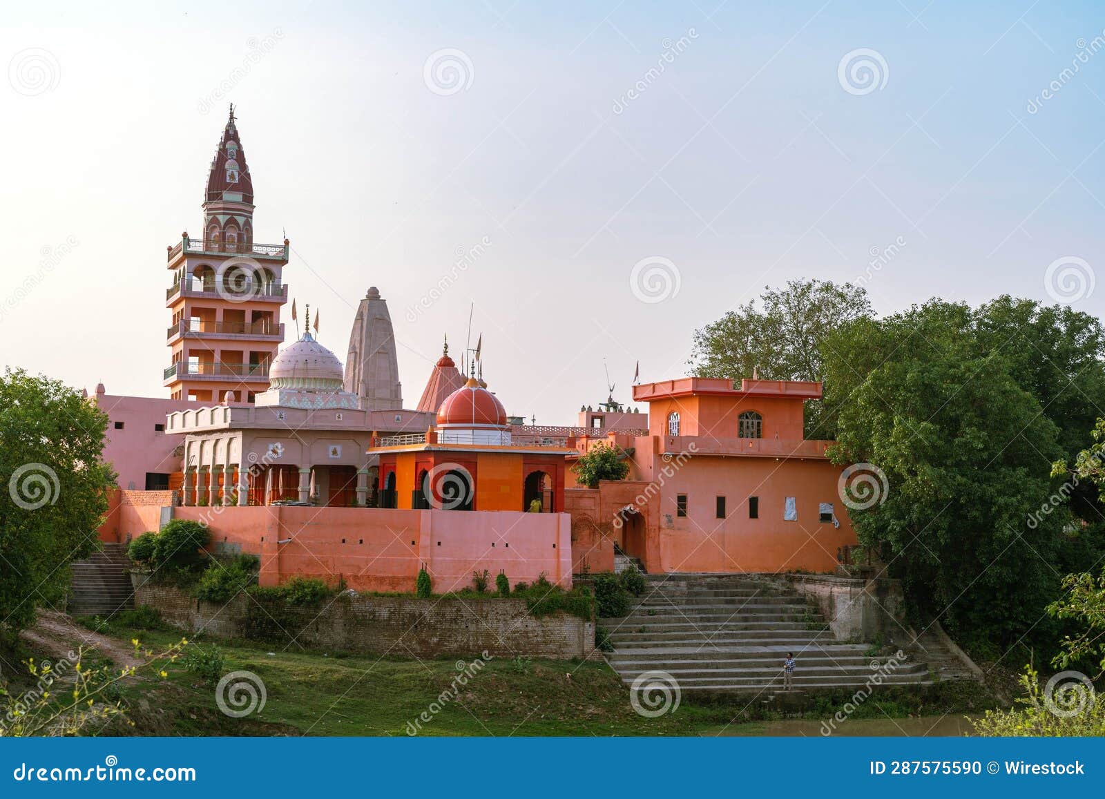 Stunning View of a Hindu Temple at Sunrise Stock Photo - Image of ...