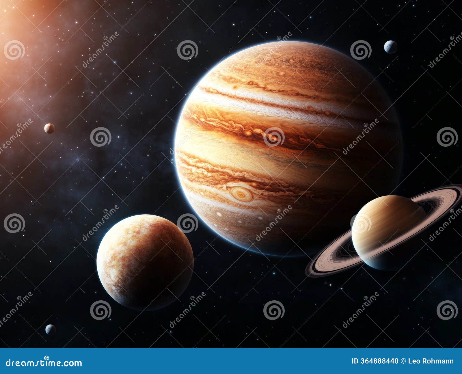 View Of Jupiter And Juno, NASA Space Probe Orbiting The Planet. It Is ...