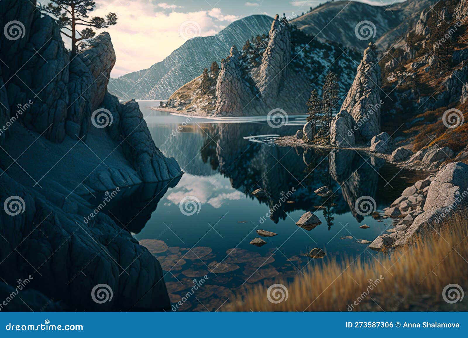 A Stunning View of Lake Baikal, Surrounded by Mountains and Forests ...