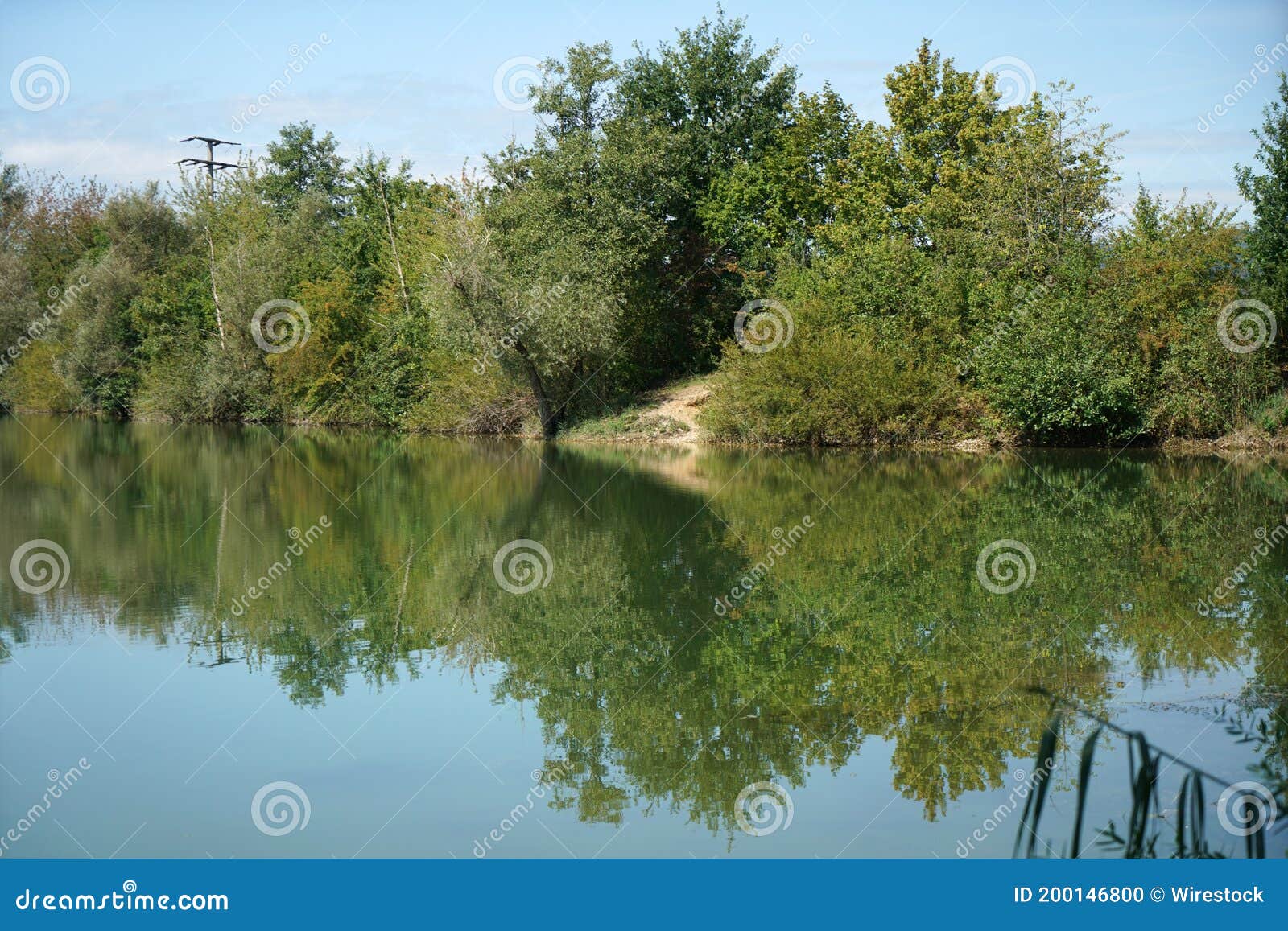 Stunning View of Lake Water with Tree Reflections Stock Photo - Image ...