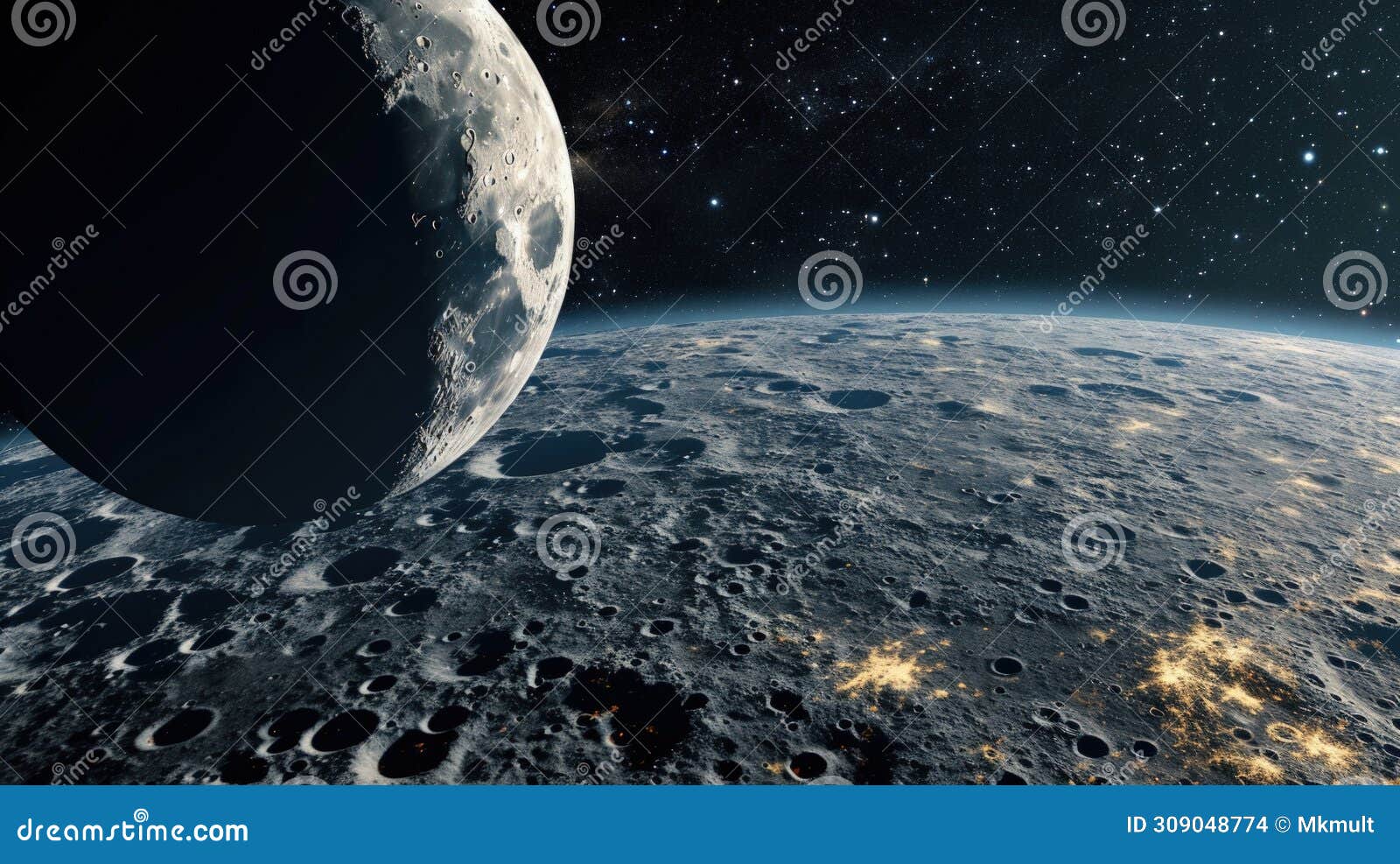 A Stunning View of the Moon from Earth S Surface Stock Photo - Image of ...