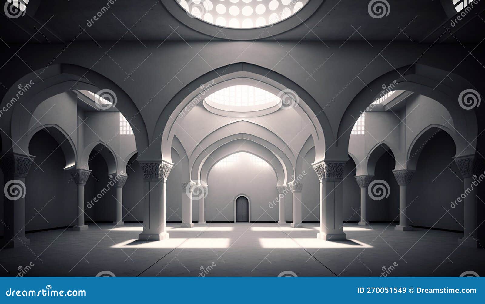 Minimalist Mosque Interior Design. Ramadan Kareem Concept. Stock ...