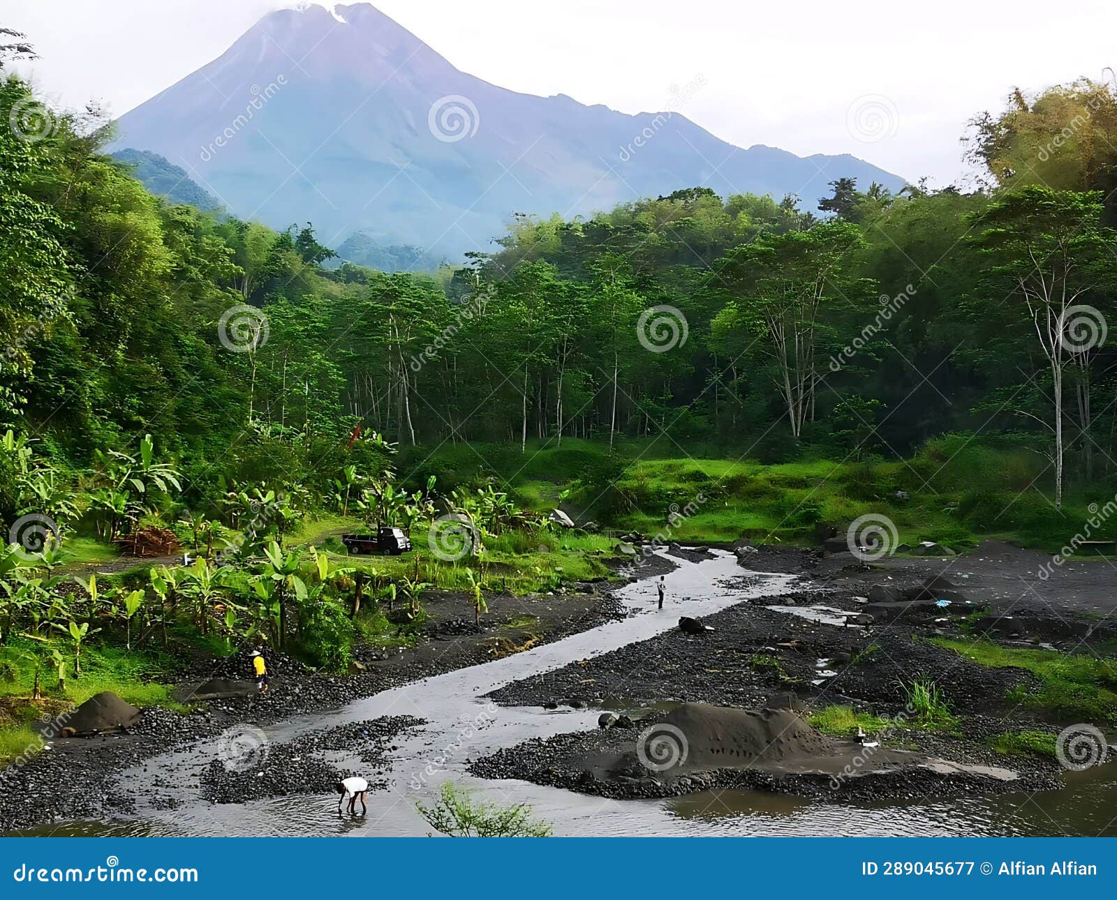 Stunning View of Mount Merapi in the Morning Stock Image - Image of ...