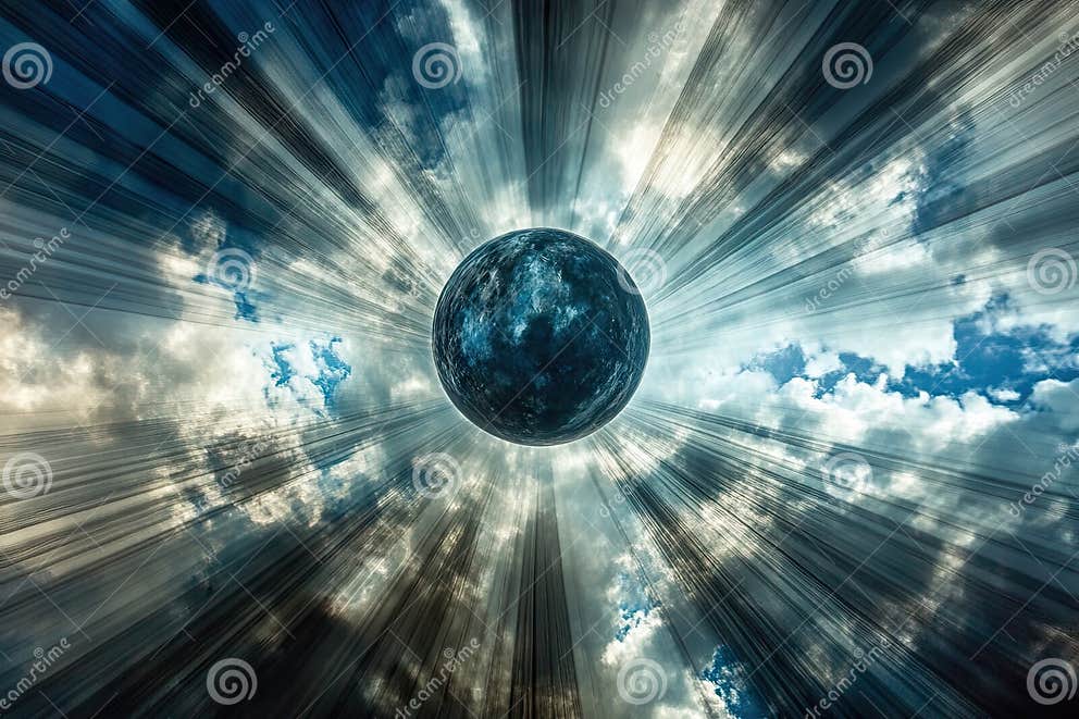 Stunning View of the Singularity Sky with Dynamic Clouds and Vibrant Light Stock Illustration ...