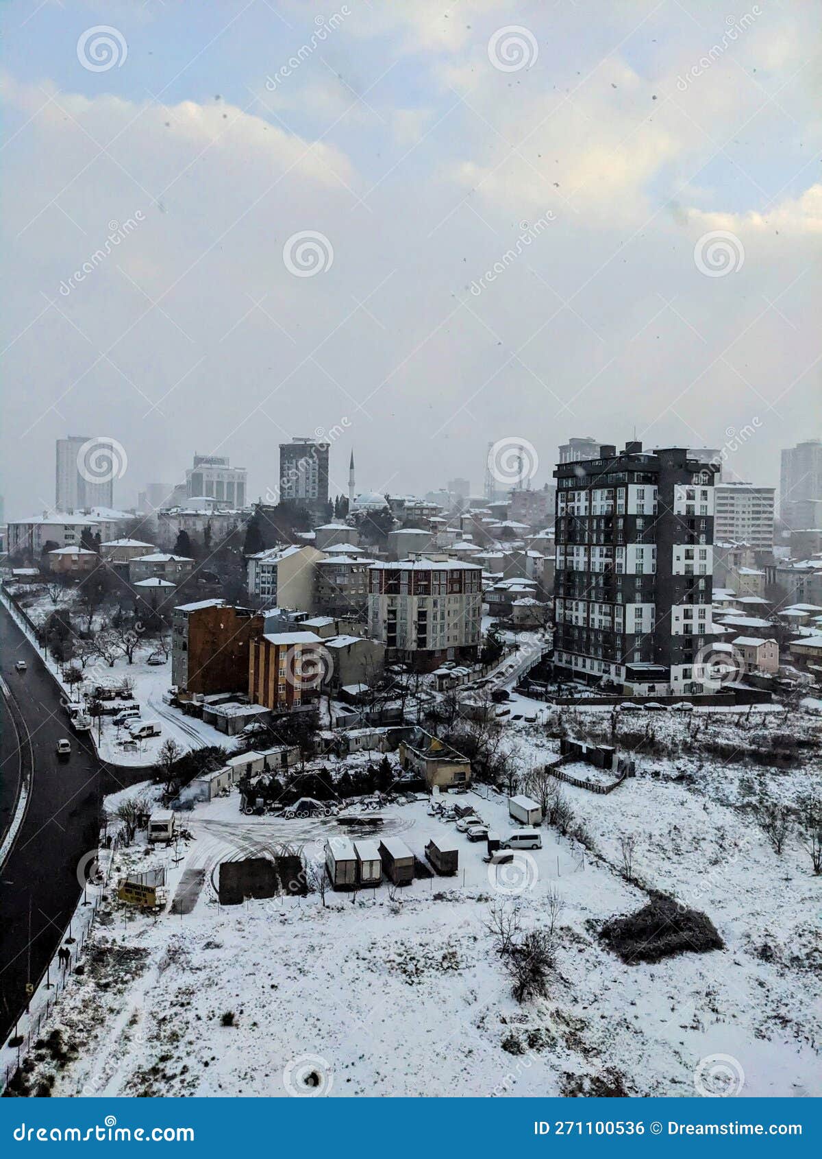 Stunning View of a Snowy Cityscapes Stock Photo - Image of cityscapes ...