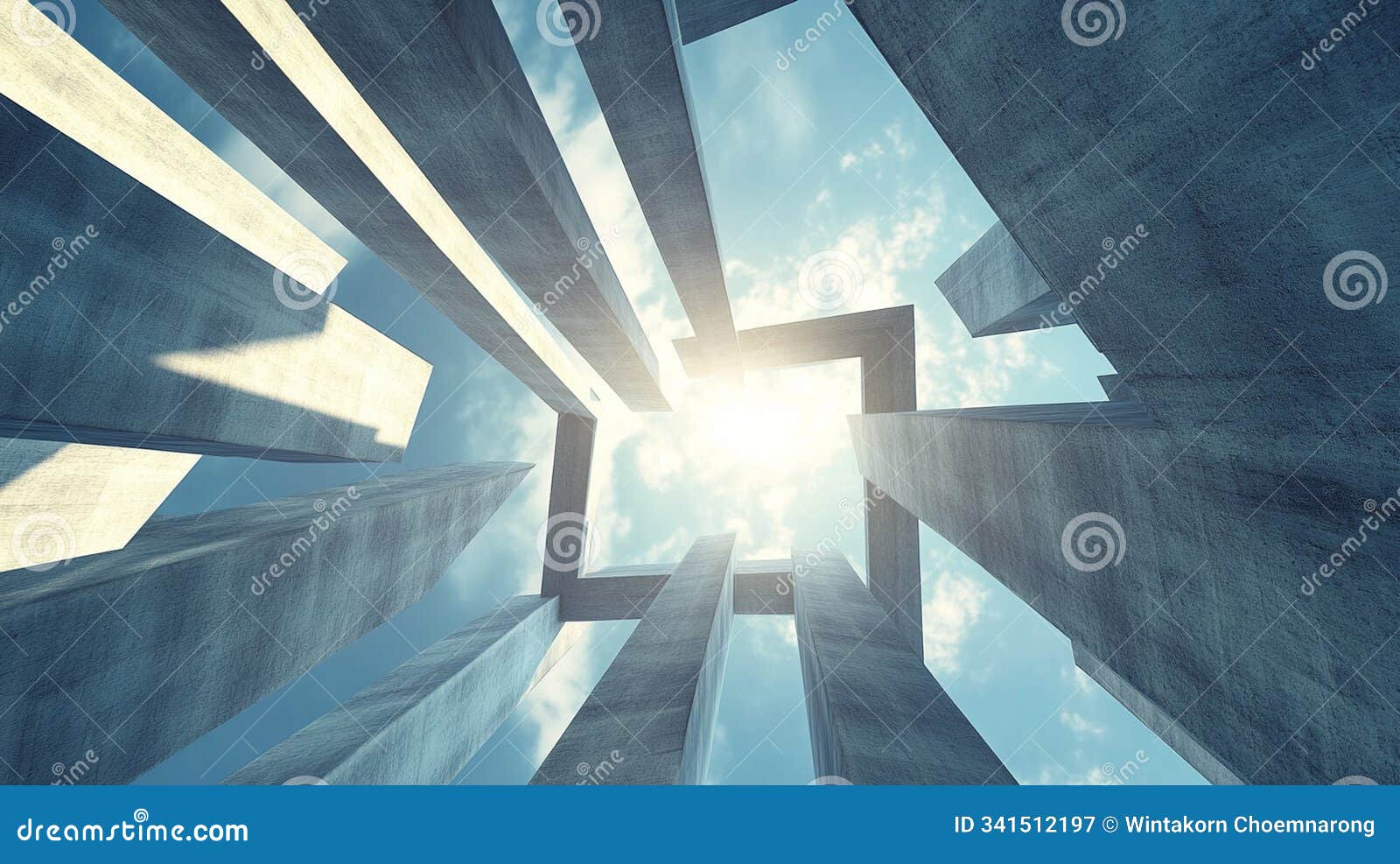 Stunning View of Square Steel Beams Creating Depth and Perspective ...