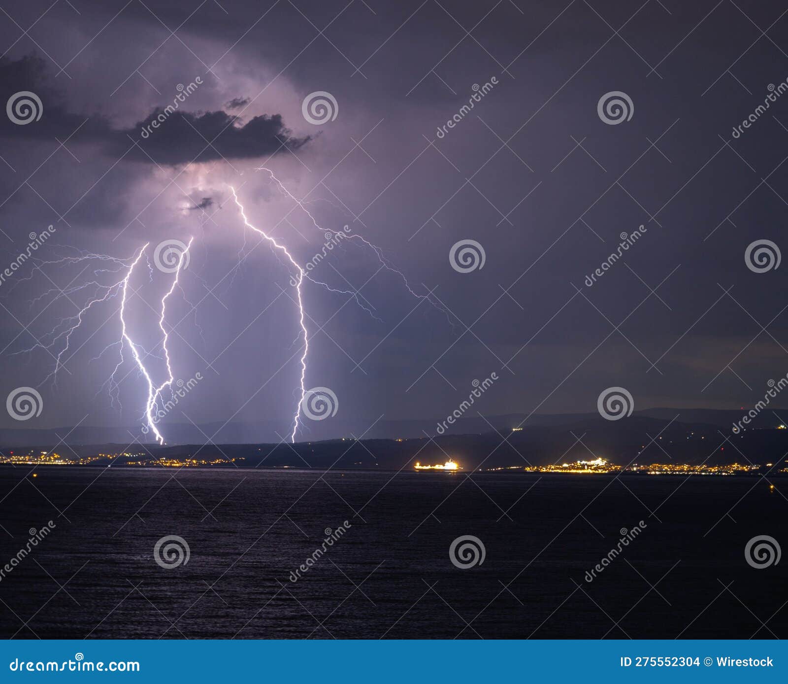 Stunning View of Thunder Rolling in Over the Shoreline of Split ...