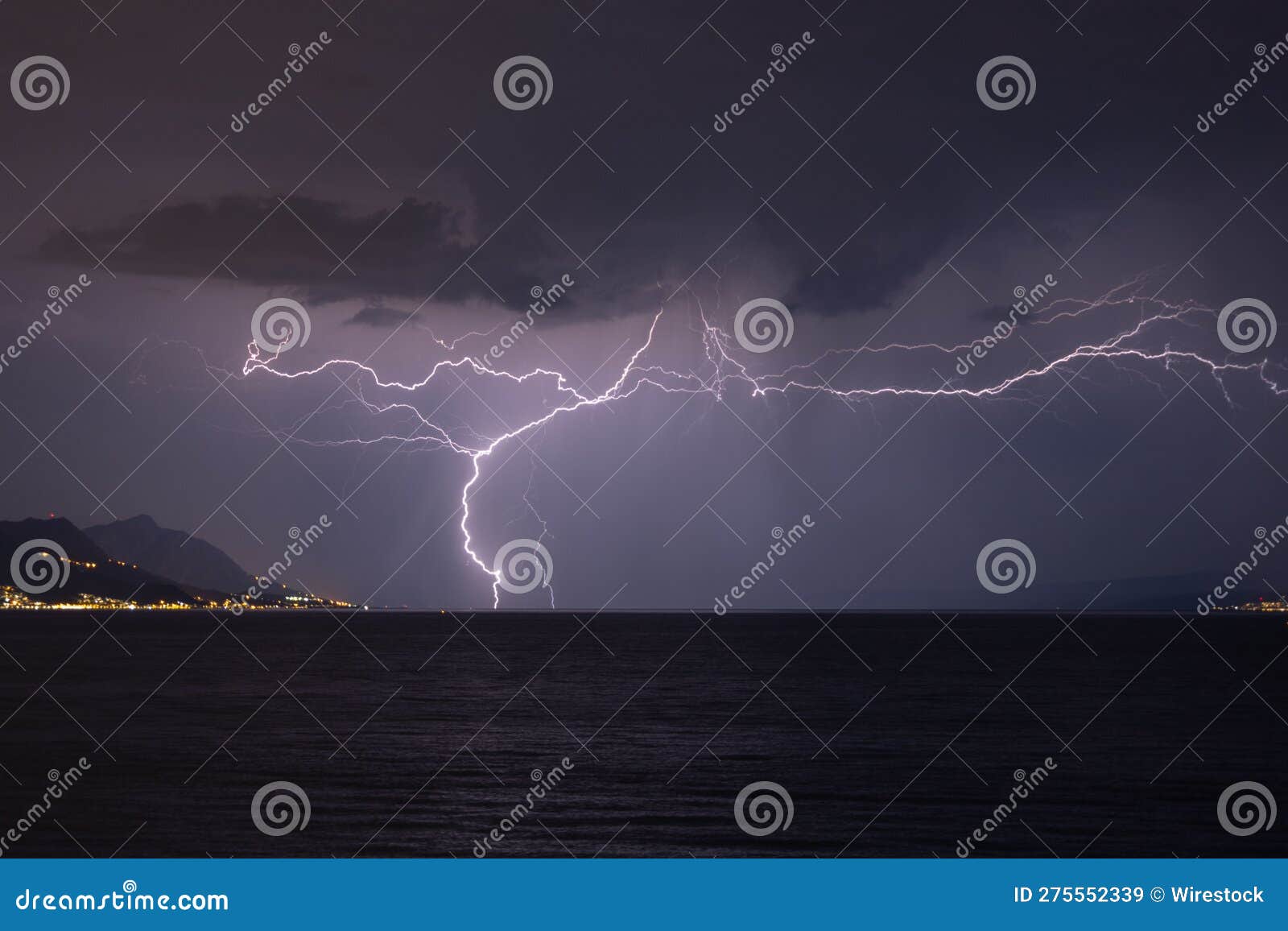 Stunning View of Thunder Rolling in Over the Shoreline of Split ...