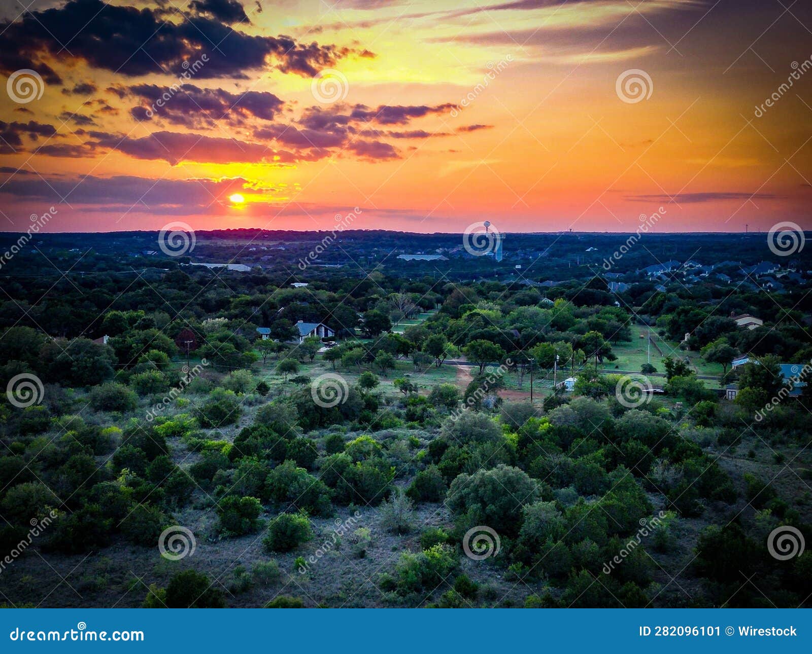 Stunning View of a Vibrant Sunset in the Texas Desert Stock Image ...