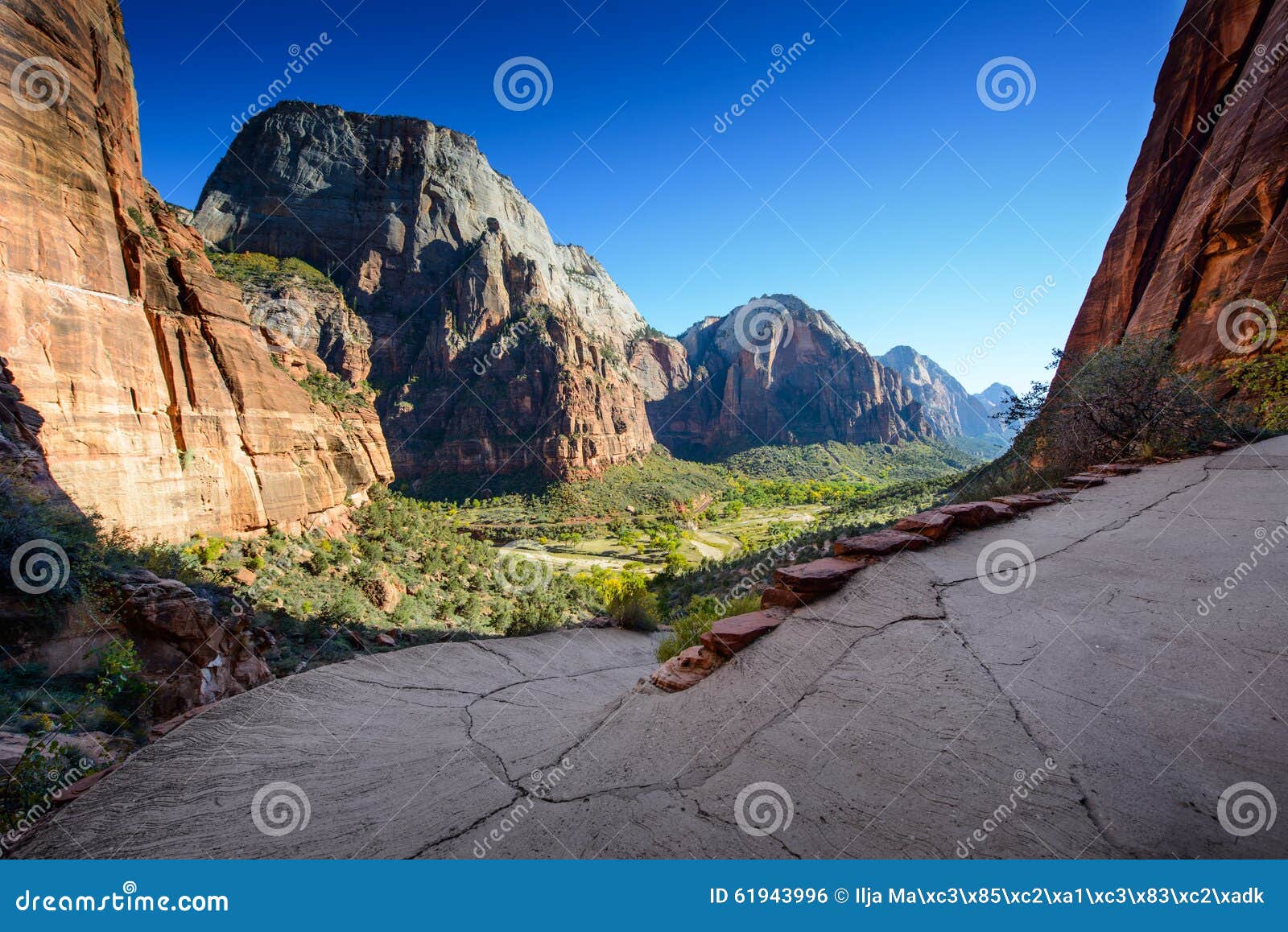 A Stunning View of Zion Canyon / Landing Angels Path / Stock Photo ...