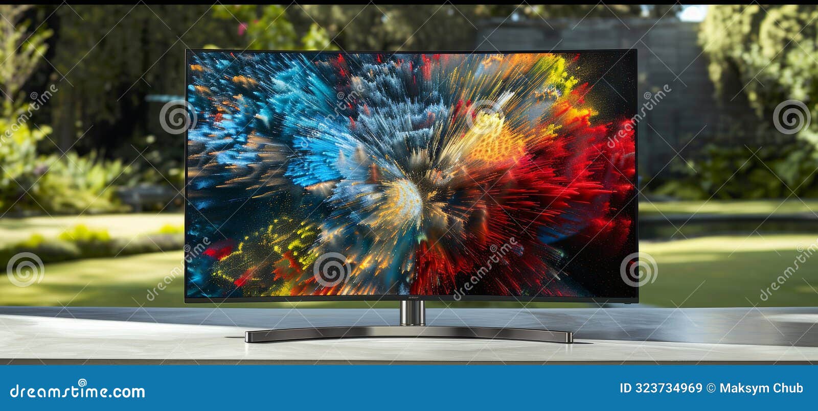 Stunning Visual Display Modern Tv Screen Showcasing a Vibrant Gradient ...