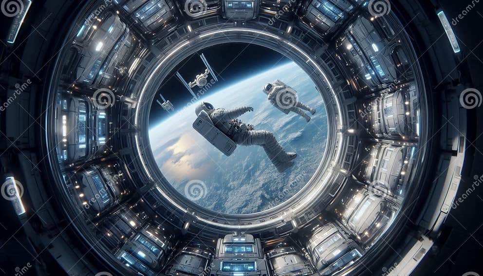 Astronaut Floating in Space Station, Hyper-Realistic 8K Sci-Fi ...