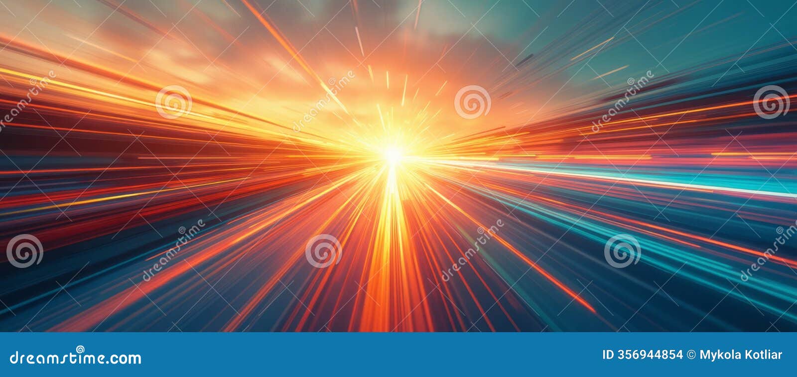 Dynamic Burst of Light Radiating from a Vibrant Sunset Stock Photo ...