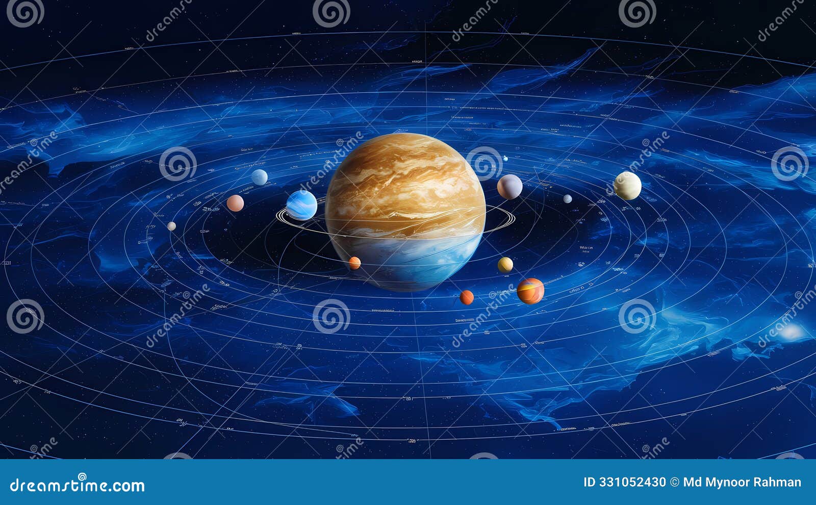 A Visual Representation of the Solar System Showcasing the Planets in ...