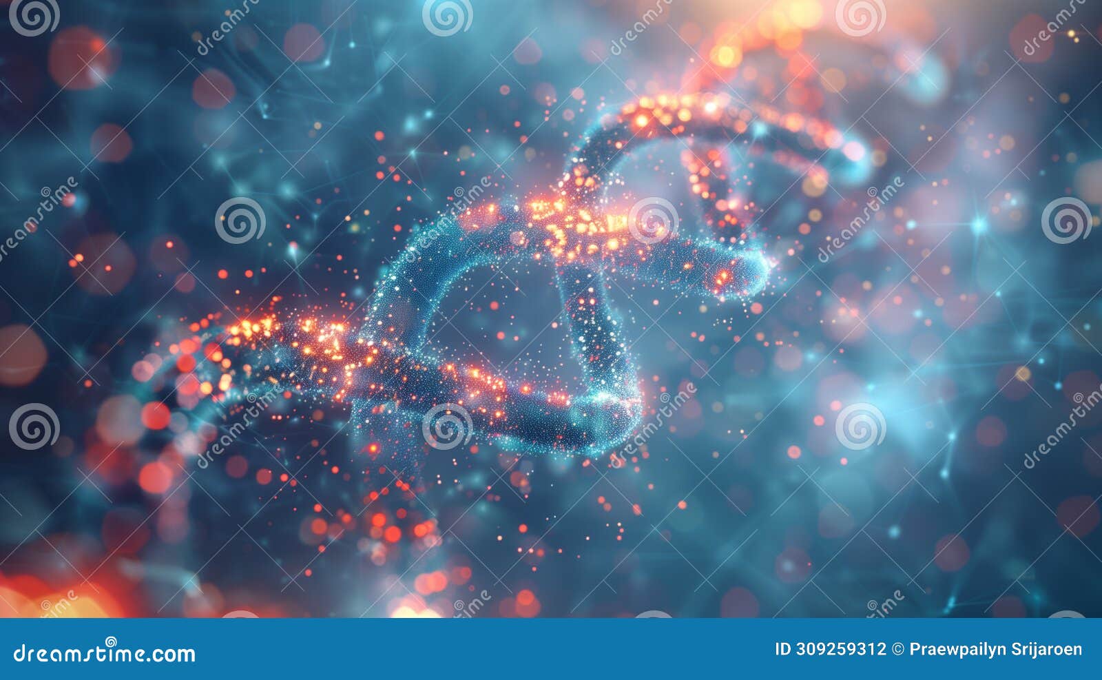 A Stunning Visualization of a DNA Helix, Represented As a Dynamic Flow ...