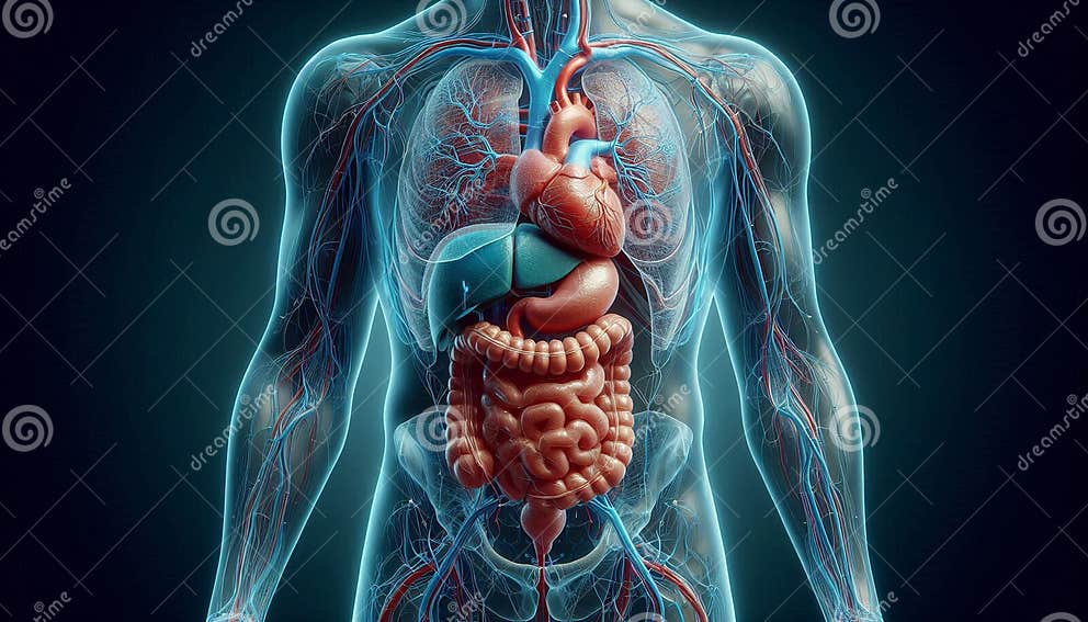 Visual Representation of Human Anatomy with Vascular System Stock ...