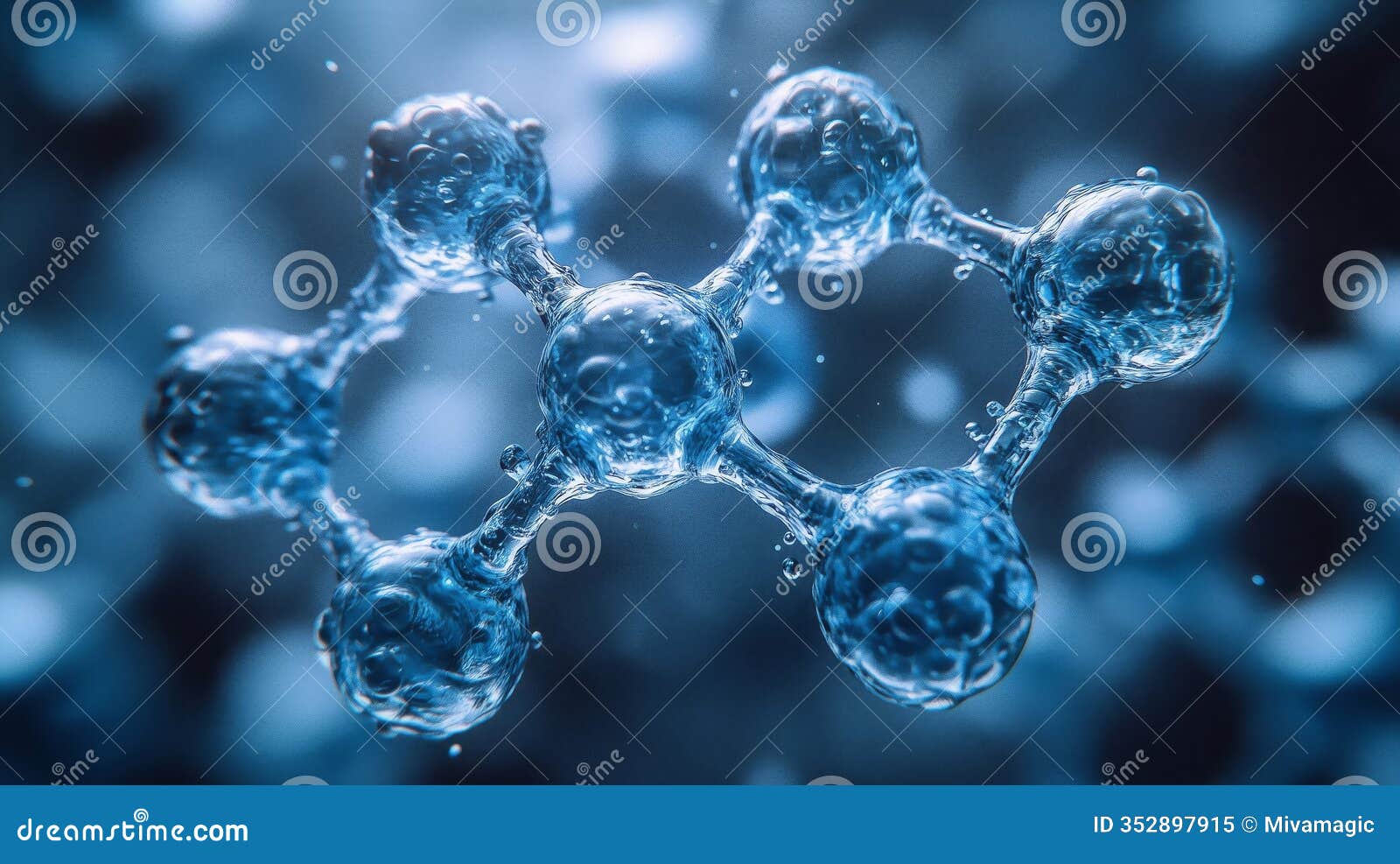 Stunning Visualization of Water Molecules in Dynamic Fluidity Stock ...