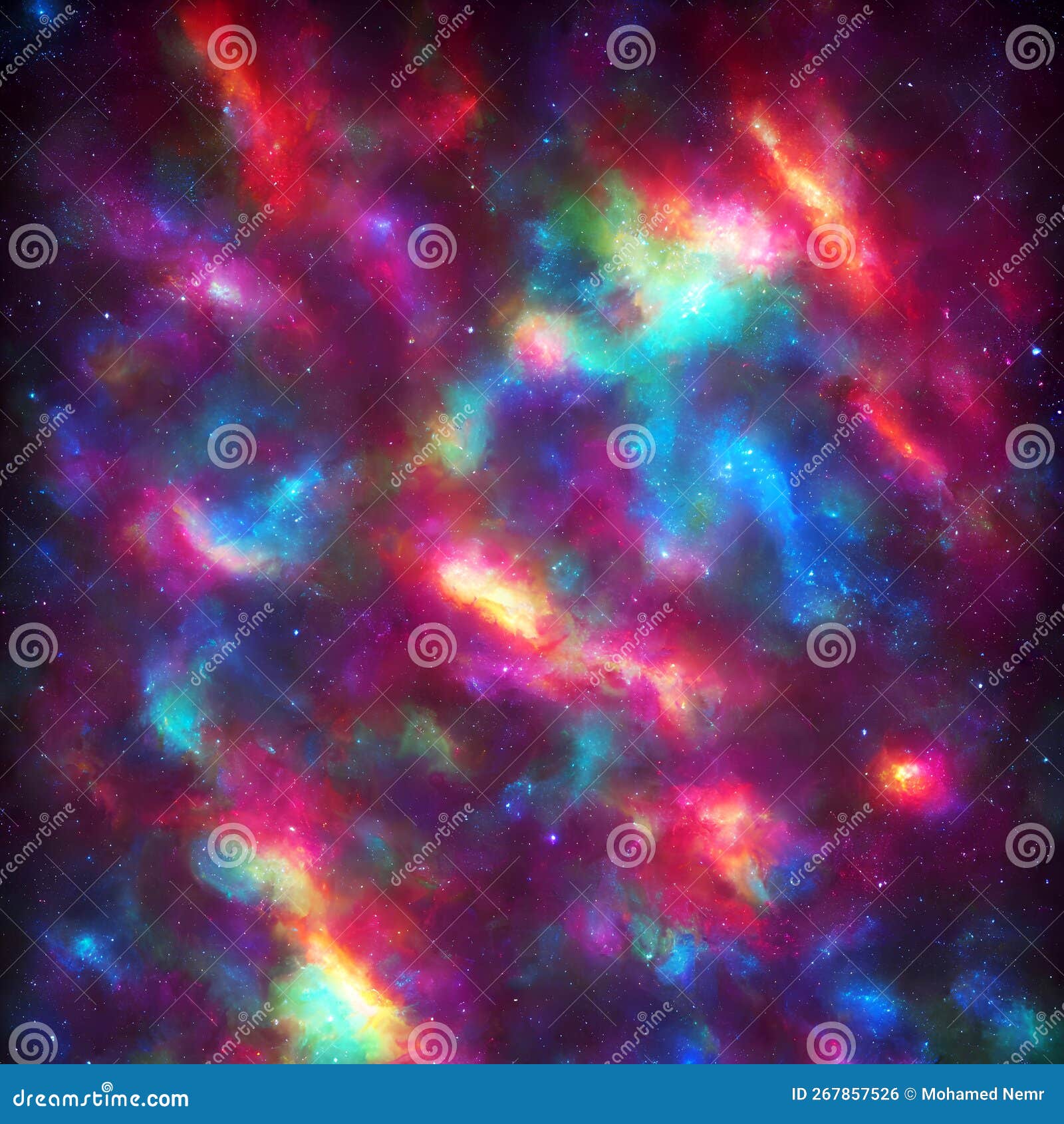 Stunning Warm and Cool Galaxies in the Deep Space Stock Illustration ...