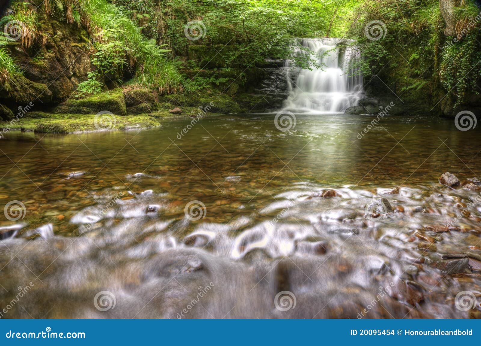 Stunning Waterfall Flowing Over Rocks in Forest Stock Photo - Image of ...