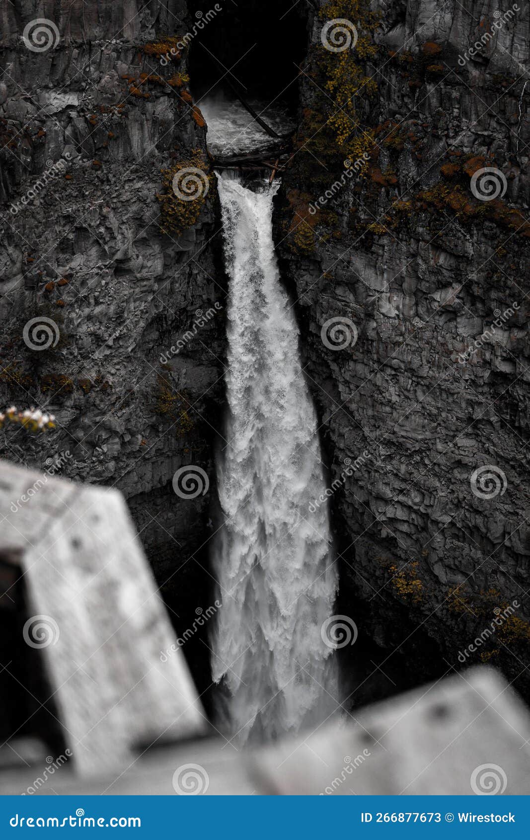 Stunning Waterfall Flowing into a River Stock Image - Image of ...