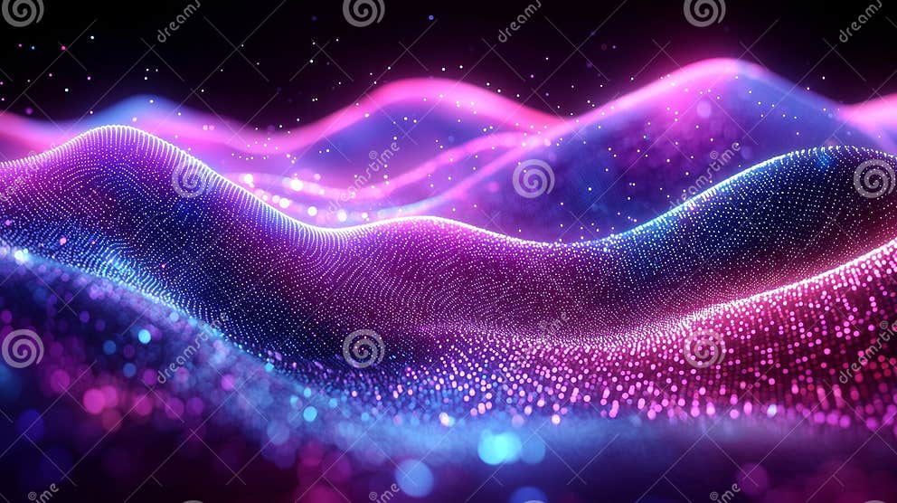 Stunning Waves of Light in Generative AI Visualization Stock ...