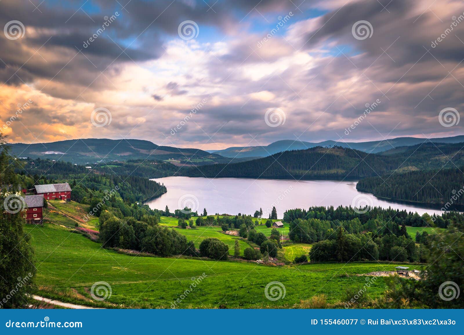 Stunning Wild Valley Landscape in the Oppland County of Norway Stock ...