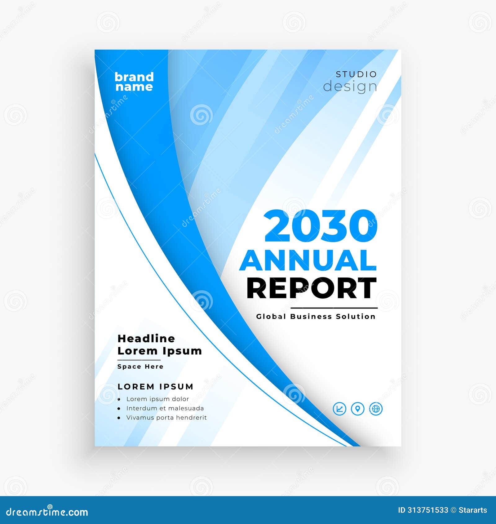 Stunning Yearly Report Blue Template for Company Catalog Design Stock ...