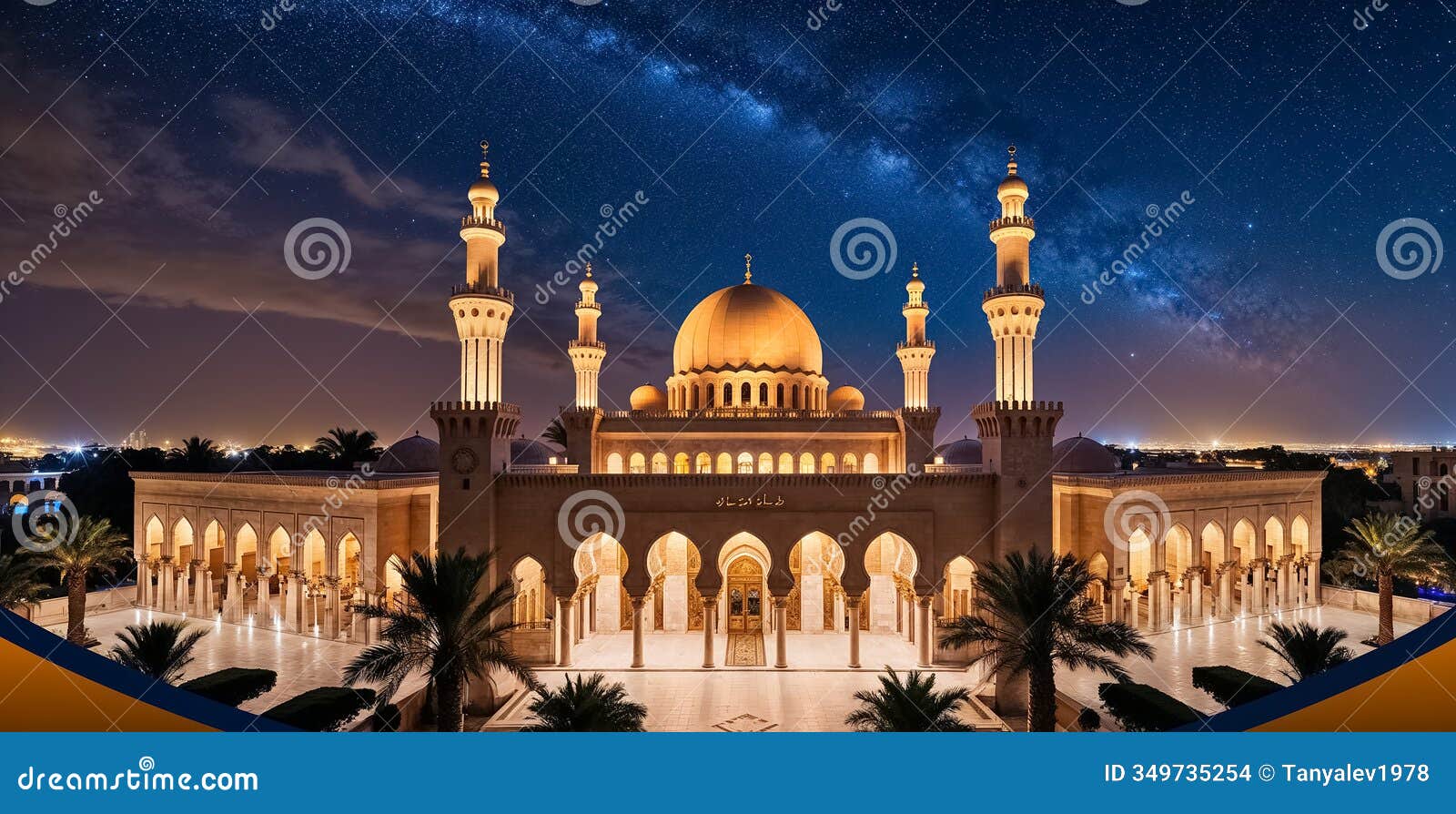 Stunningly Beautiful Al-Sahaba Mosque Cairo, Egypt at Night Stock ...