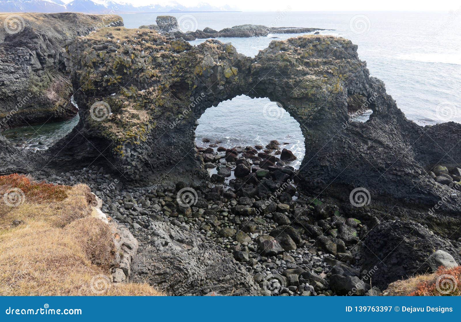 Stunningly Beautiful Arnarstapi Arch Rock in Iceland Stock Image ...