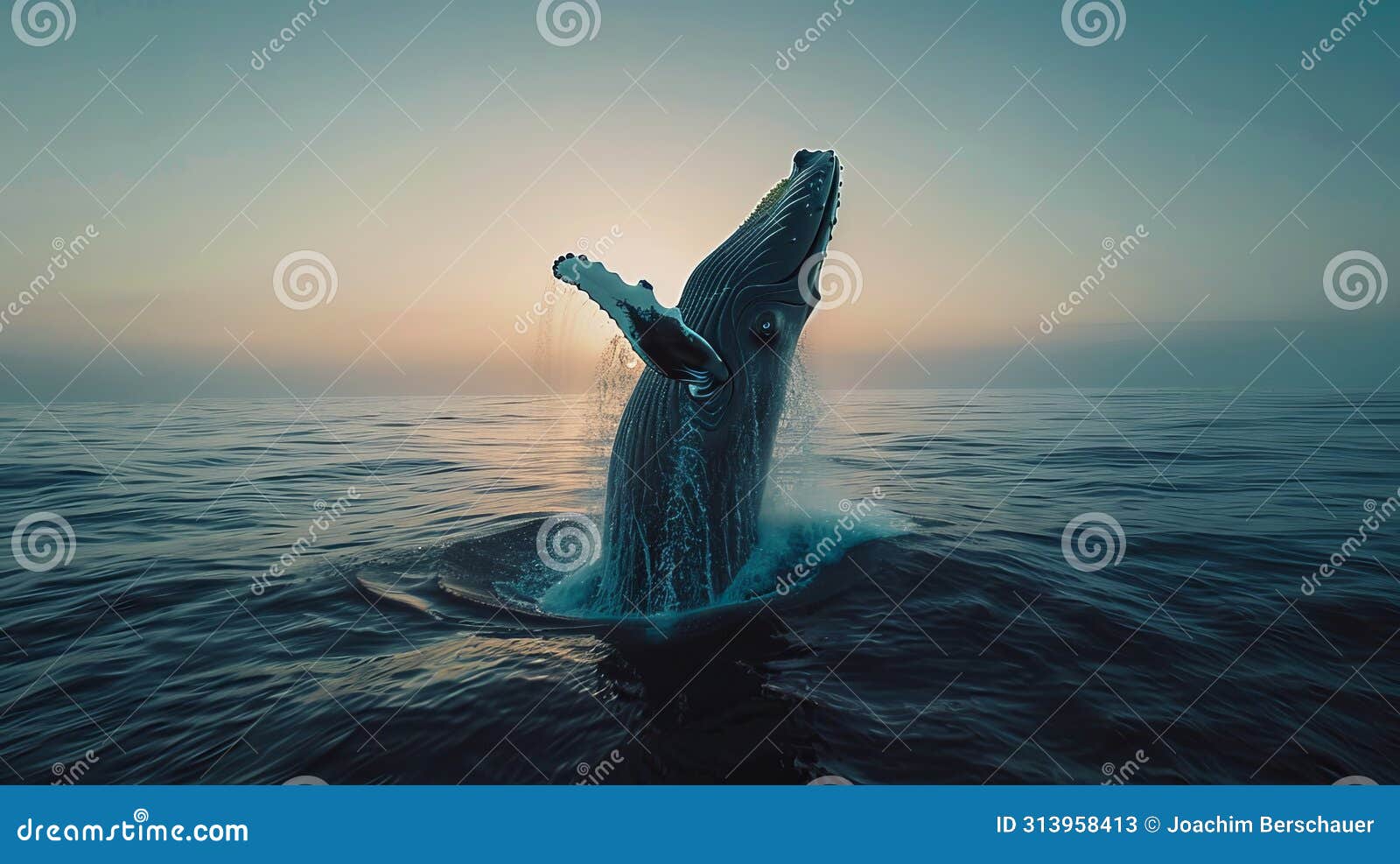 Stunningly Realistic Image of a Humpback Whale Breaching Majestically ...