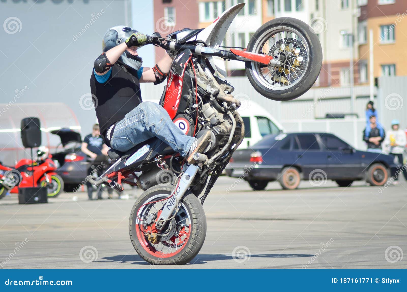 Stunt Motorcycle Rider Performing at a Motorcycle Show Editorial Photo ...
