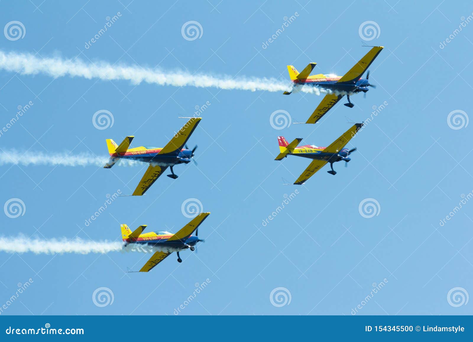 Stunt Plane Flying Against Clear Blue Sky. Editorial Image - Image of ...