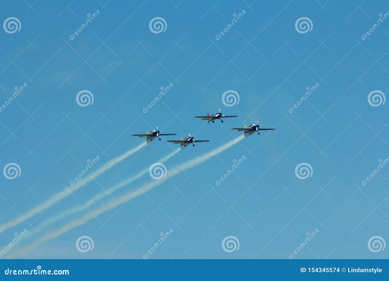 Stunt Plane Flying Against Clear Blue Sky. Editorial Stock Image ...