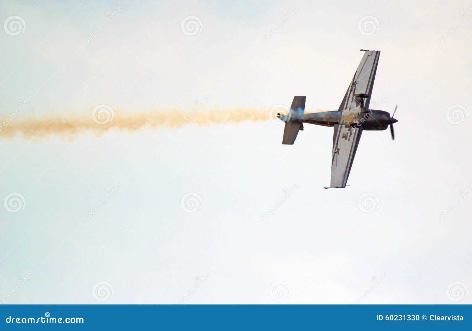 Stunt Plane Upside Down with Smoke Trail. Stock Photo - Image of upside ...