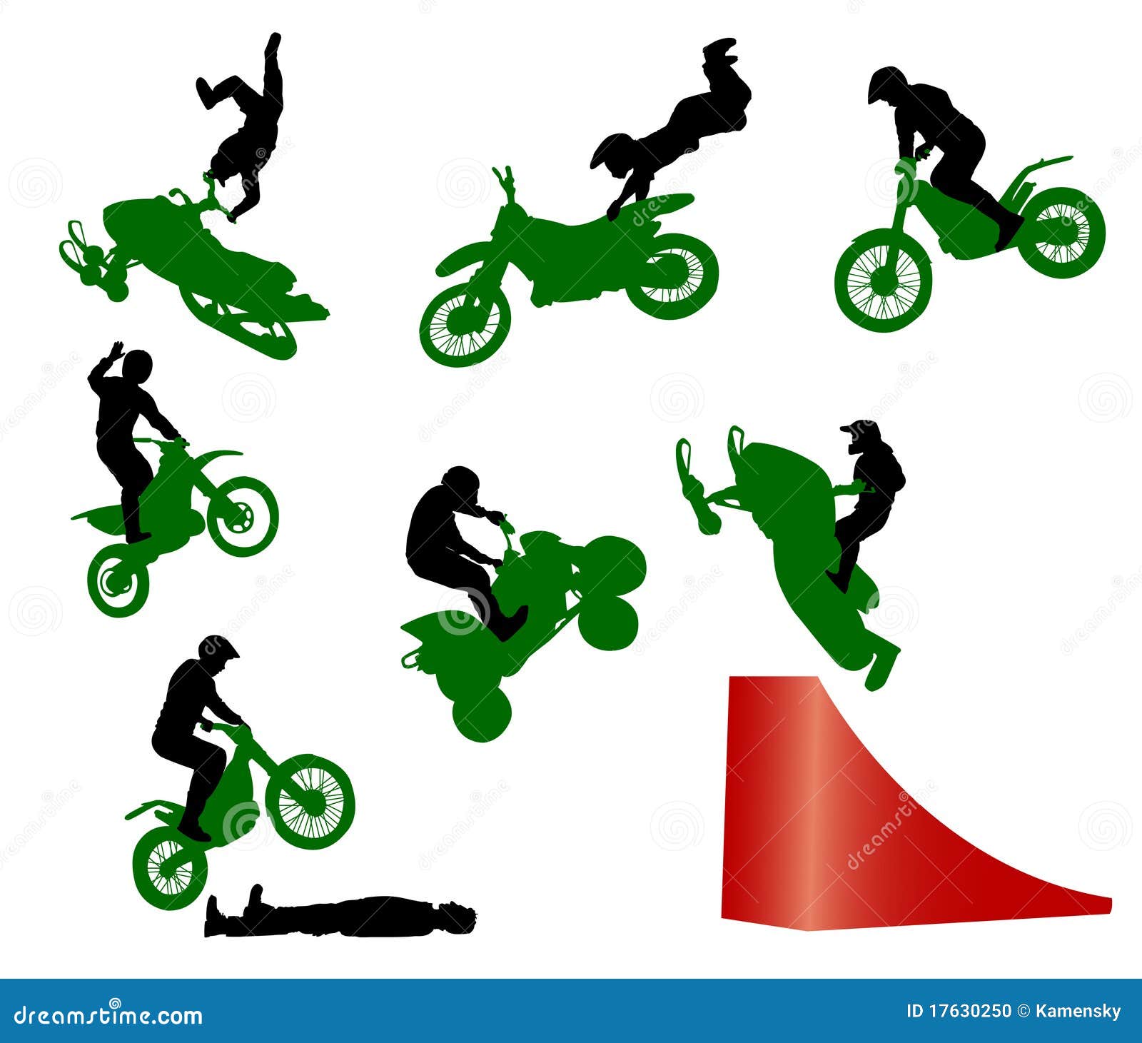 Stunt Show on a Motorcycle. Stock Vector - Illustration of bike ...