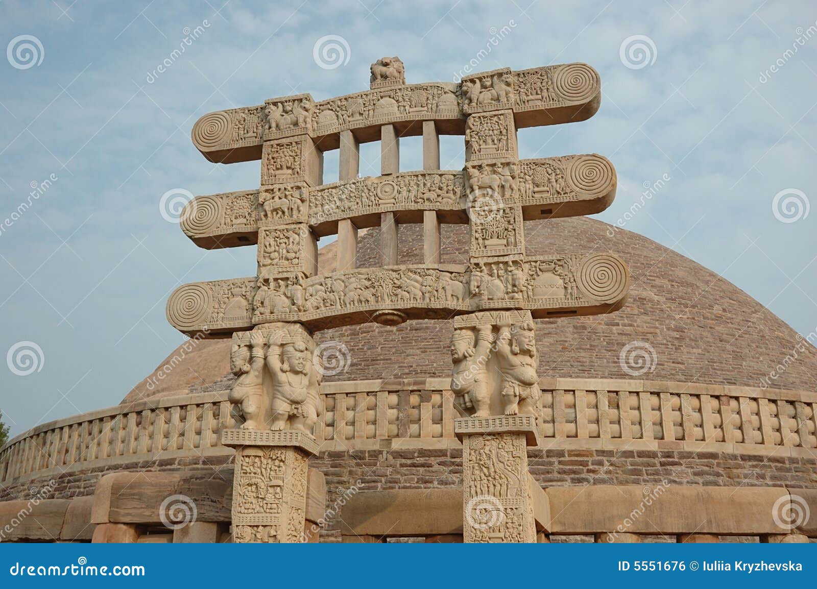 Stupa Gates in Sanchi stock photo. Image of east, architecture - 5551676