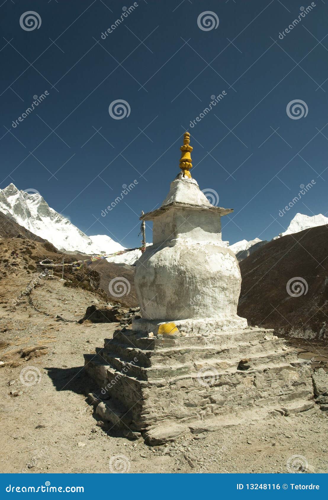 Stupa in the Himalayas stock photo. Image of landscape - 13248116
