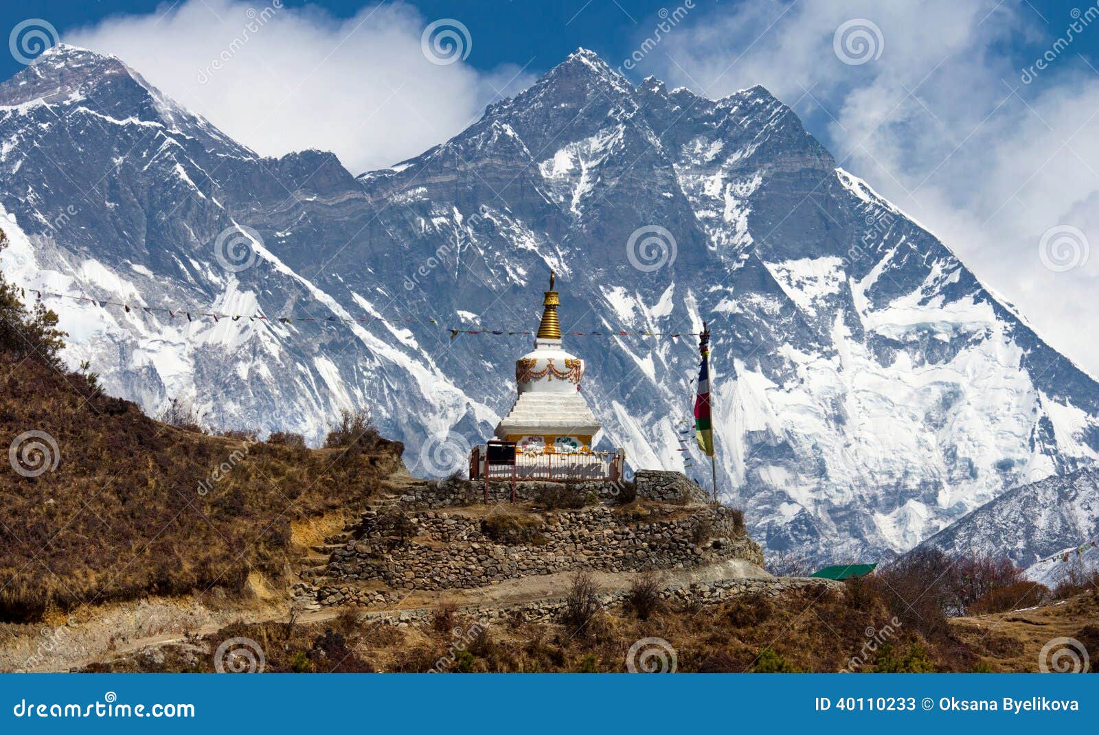 Stupa in Himalayas, Nepal stock image. Image of range - 40110233