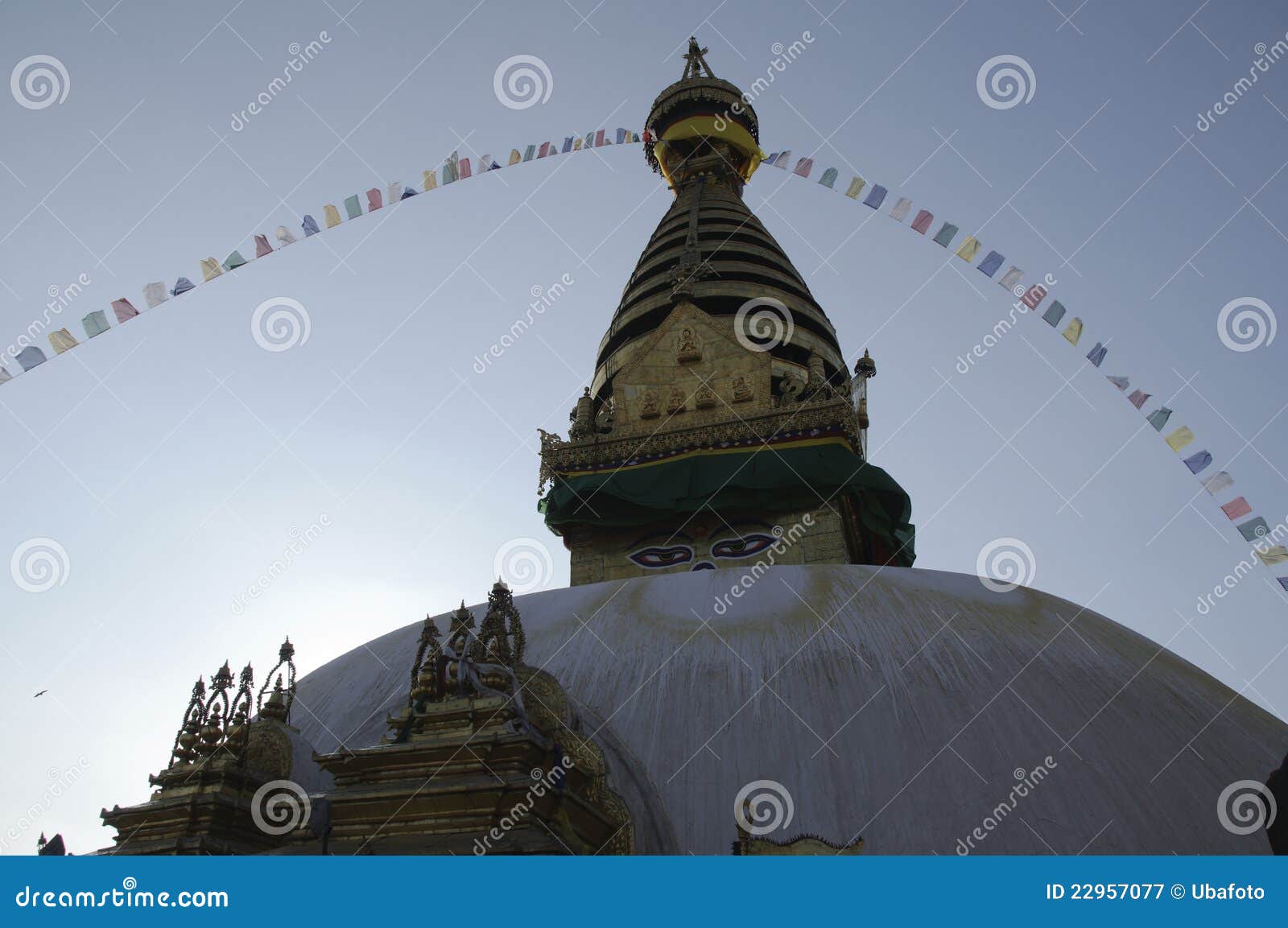 Stupa Swayambhu ,Kathmandu stock image. Image of great - 22957077