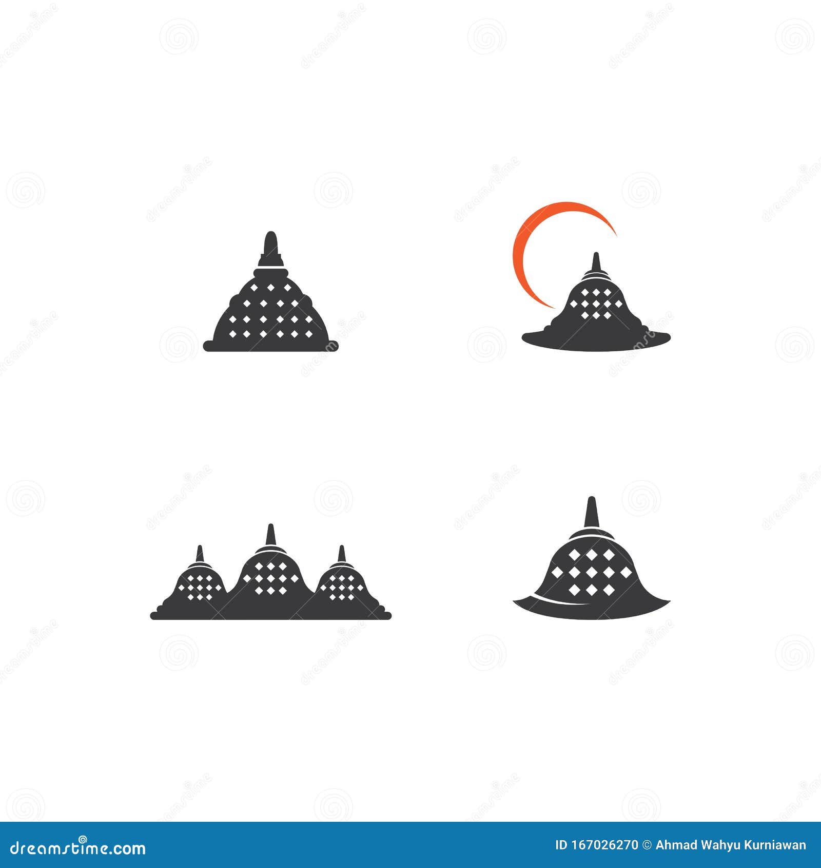 Stupa temple logo stock vector. Illustration of indonesian - 167026270